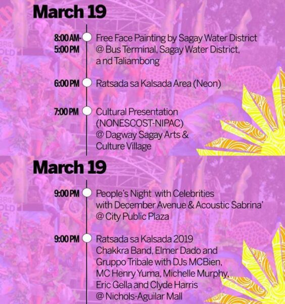 SINIGAYAN FESTIVAL SCHEDULE OF ACTIVITIES